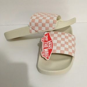 Vans | Shoes | Vans Womens Slide Sandals Pink White Checkered | Poshmark